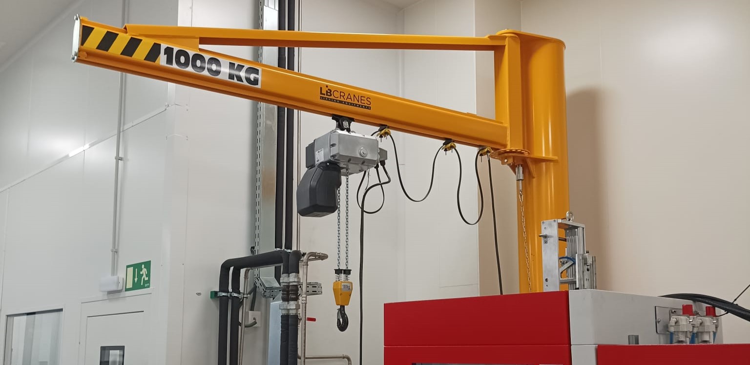 Grúa pluma de columna de 1000kg con polipasto BLIFT - LBCranes Puentes ...